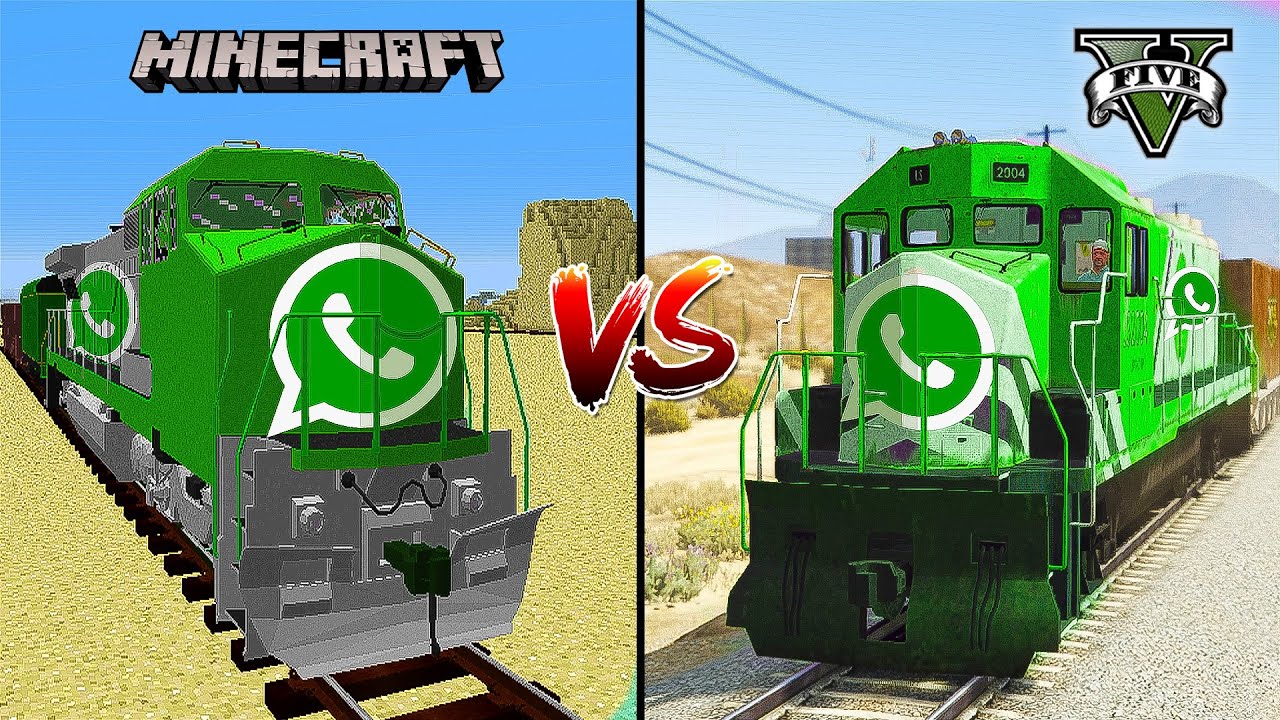 Minecraft Whatsapp Train Vs Gta 5 Whatsapp Train Who Is Best Youtube