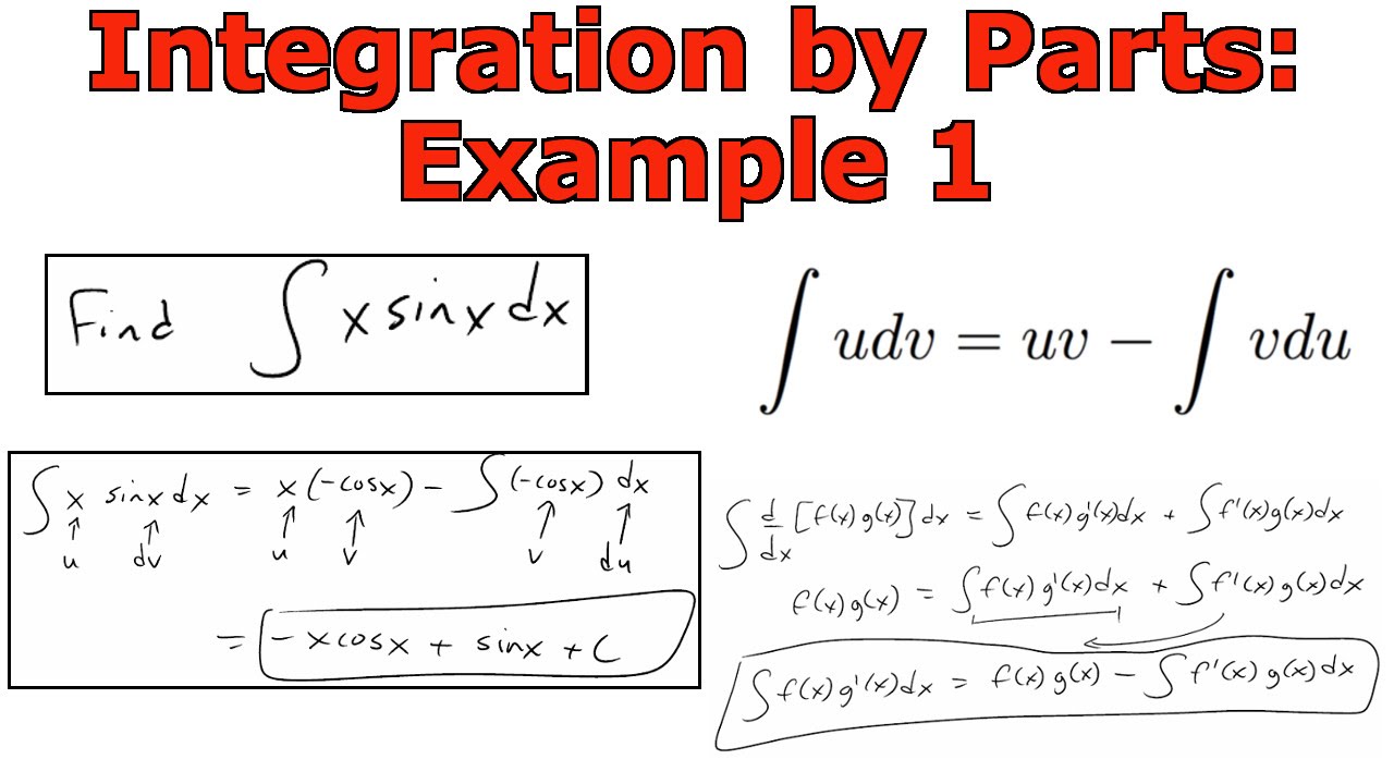 Integration By Parts Example 1 Youtube