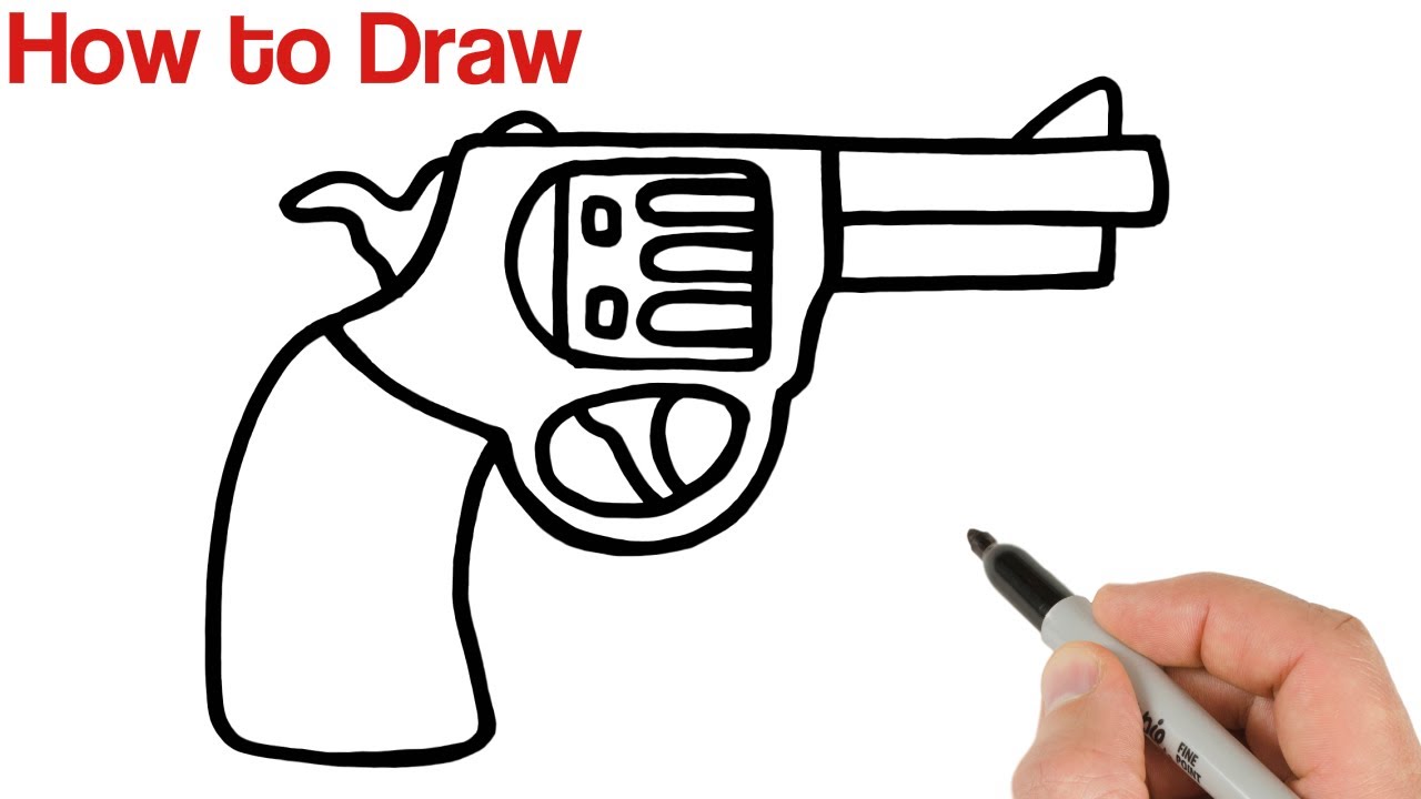 How To Draw A Gun Super Easy Youtube