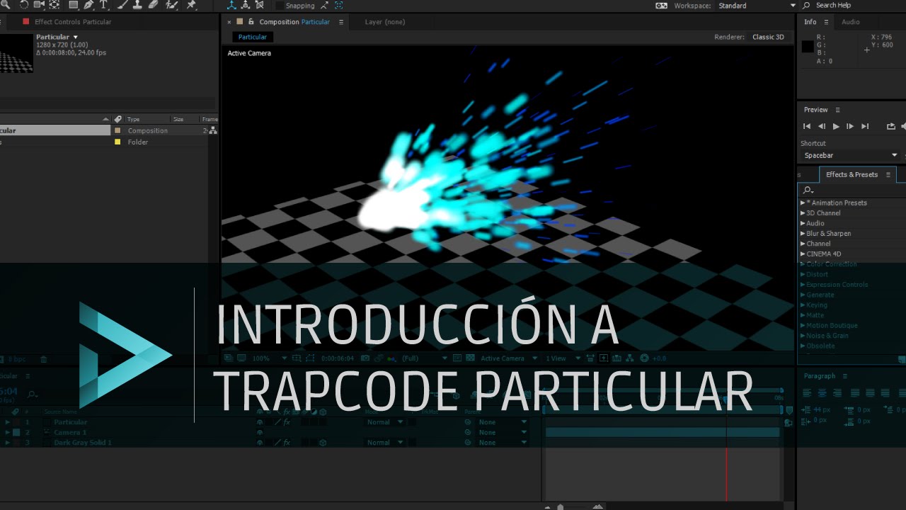 Tutorial Introducción A Trapcode Particular Youtube