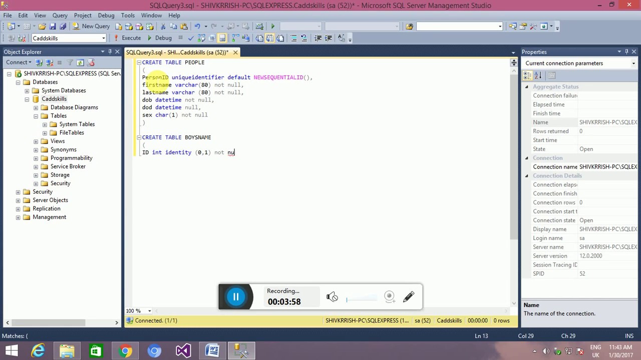 Sql Basic Tutorial Create Table Youtube
