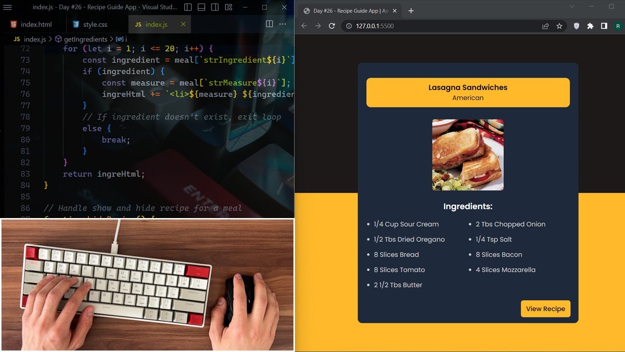 Asmr Programming Recipe App With Javascript No Talking Youtube