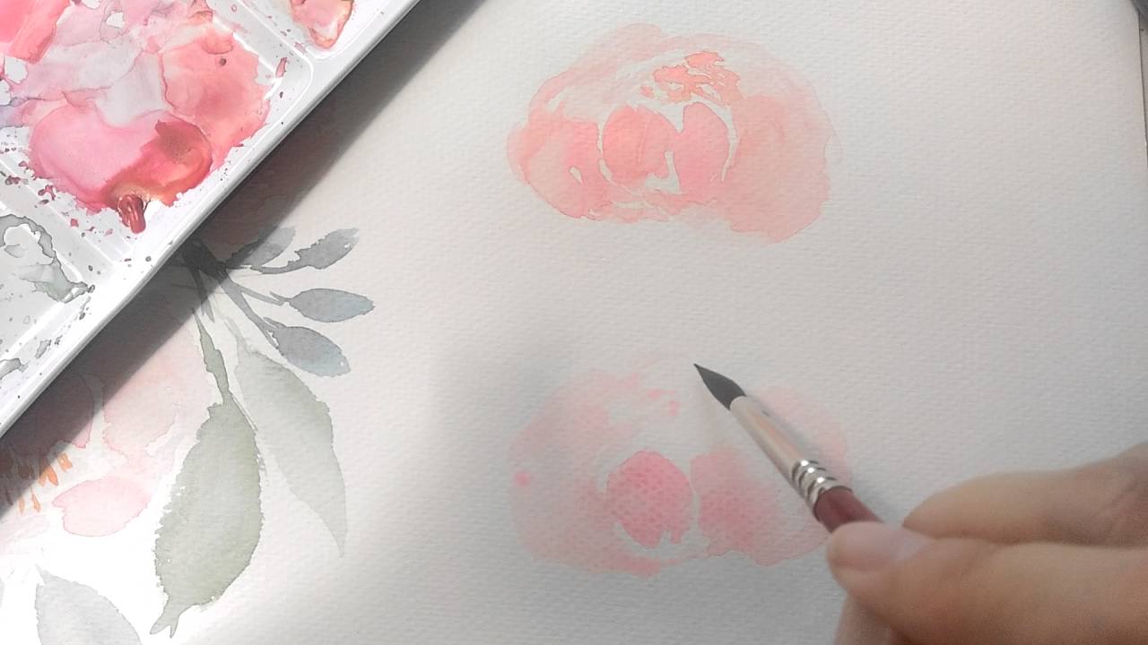 Simple Watercolor Peony Tutorial Youtube