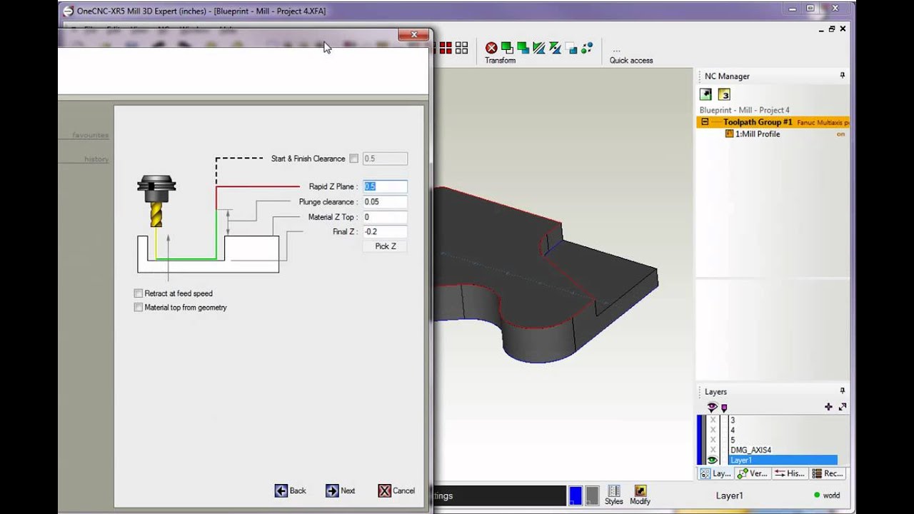 Onecnc Cad Cam Training Series Mill Xr5 35 Youtube