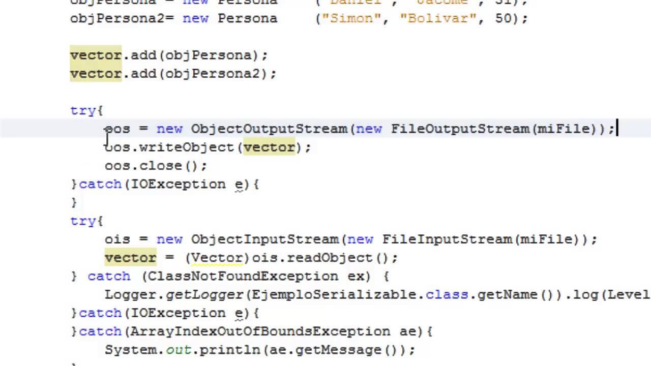 Serializar Objetos Java Youtube