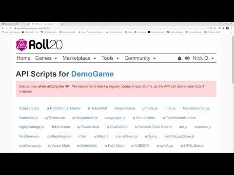 Extending Roll20am A Roll20 Api Scripting Tutorial Youtube