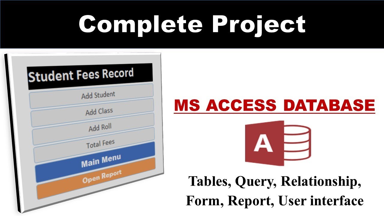 Student Fee Record System In Ms Access Database Mini Project