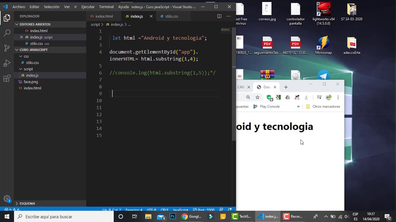 Javascript Metodo Substring Youtube