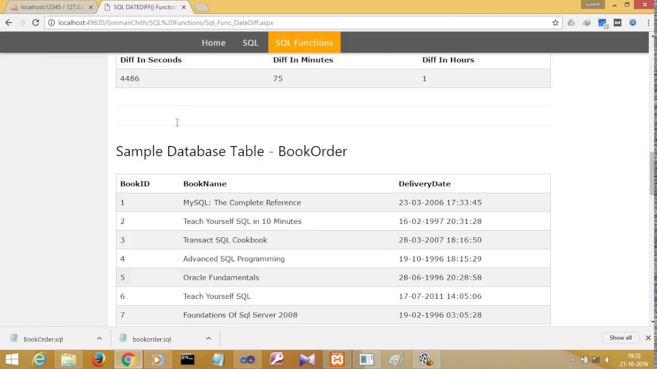 Sql Datediff Function Youtube