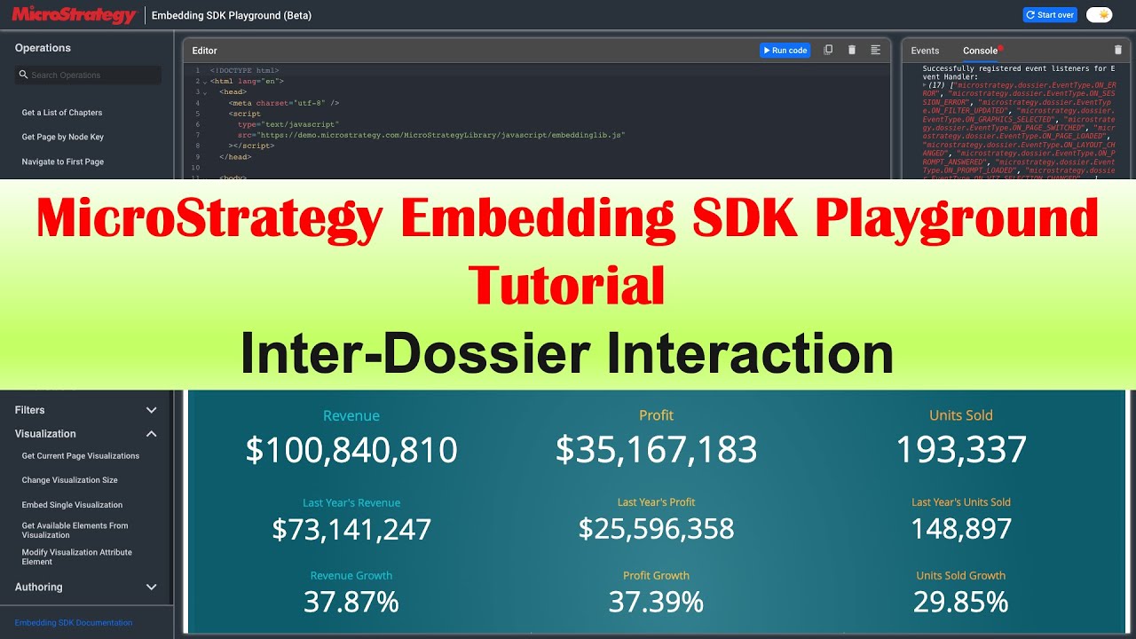 Microstrategy Embedding Sdk Playground Tutorial Inter Dossier