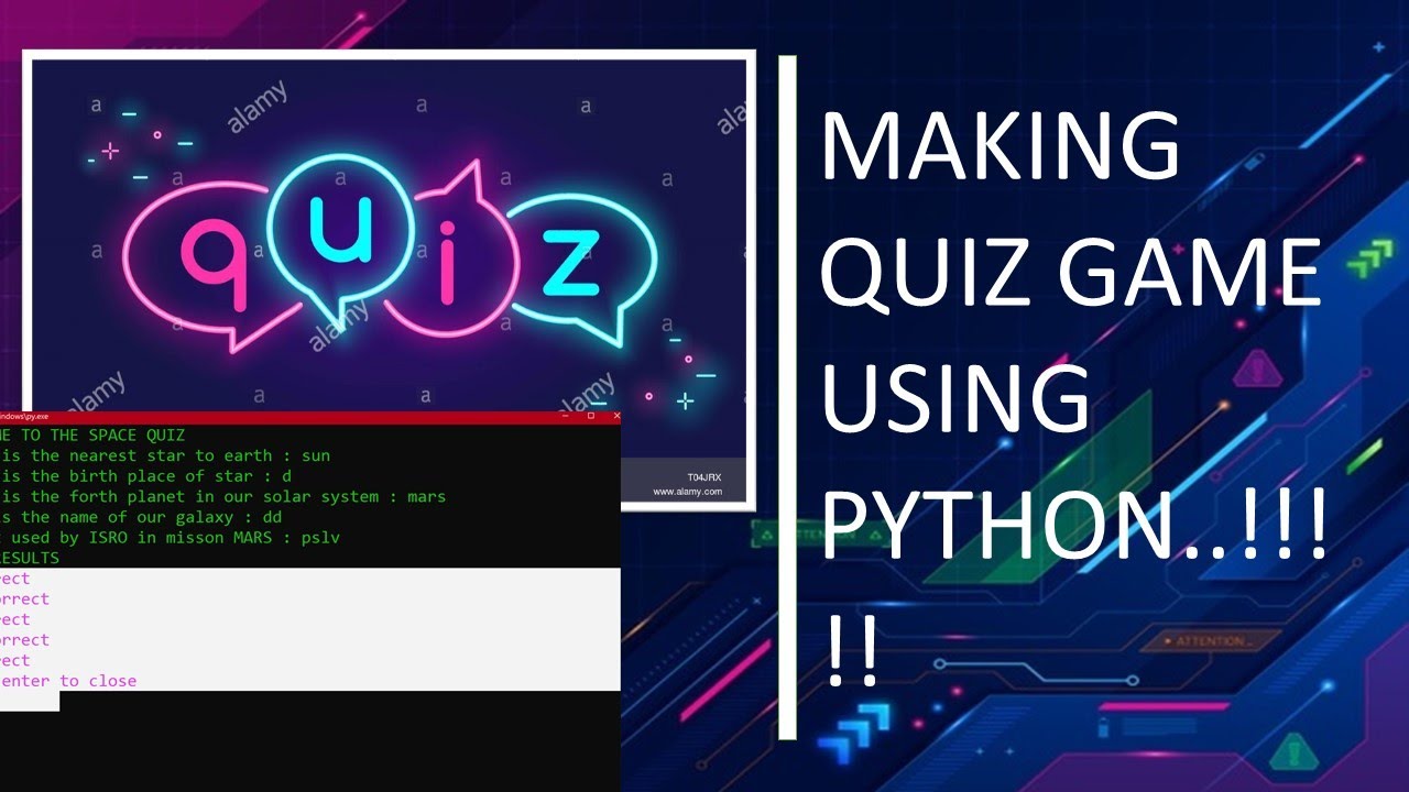 How To Make A Quiz Game Using Python Code Youtube