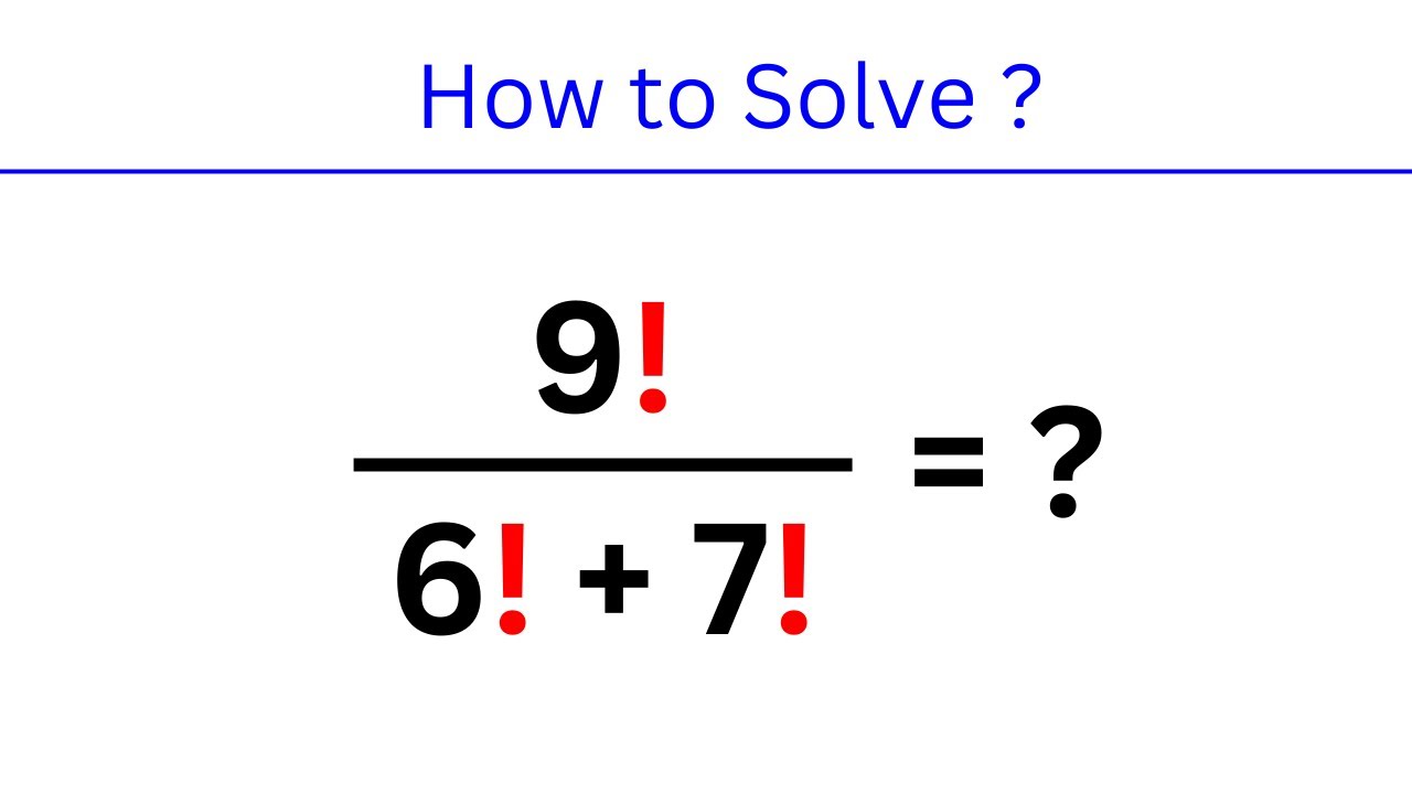 A Nice Factorial Problem Youtube