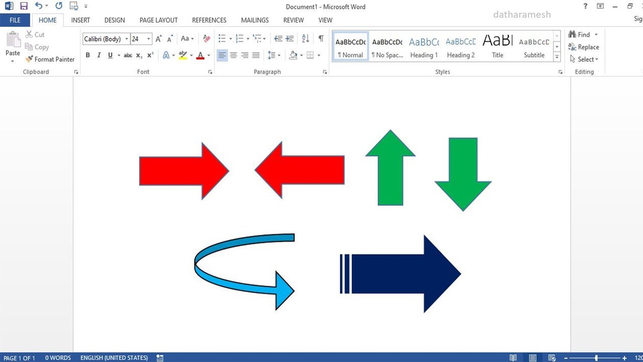 How To Insert Arrows In Ms Word Youtube