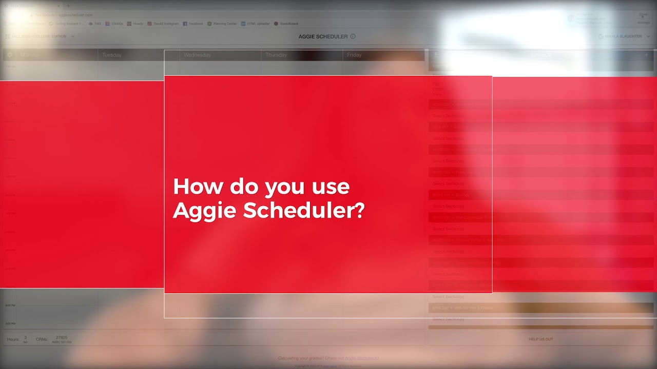 Using The Aggie Scheduler Youtube