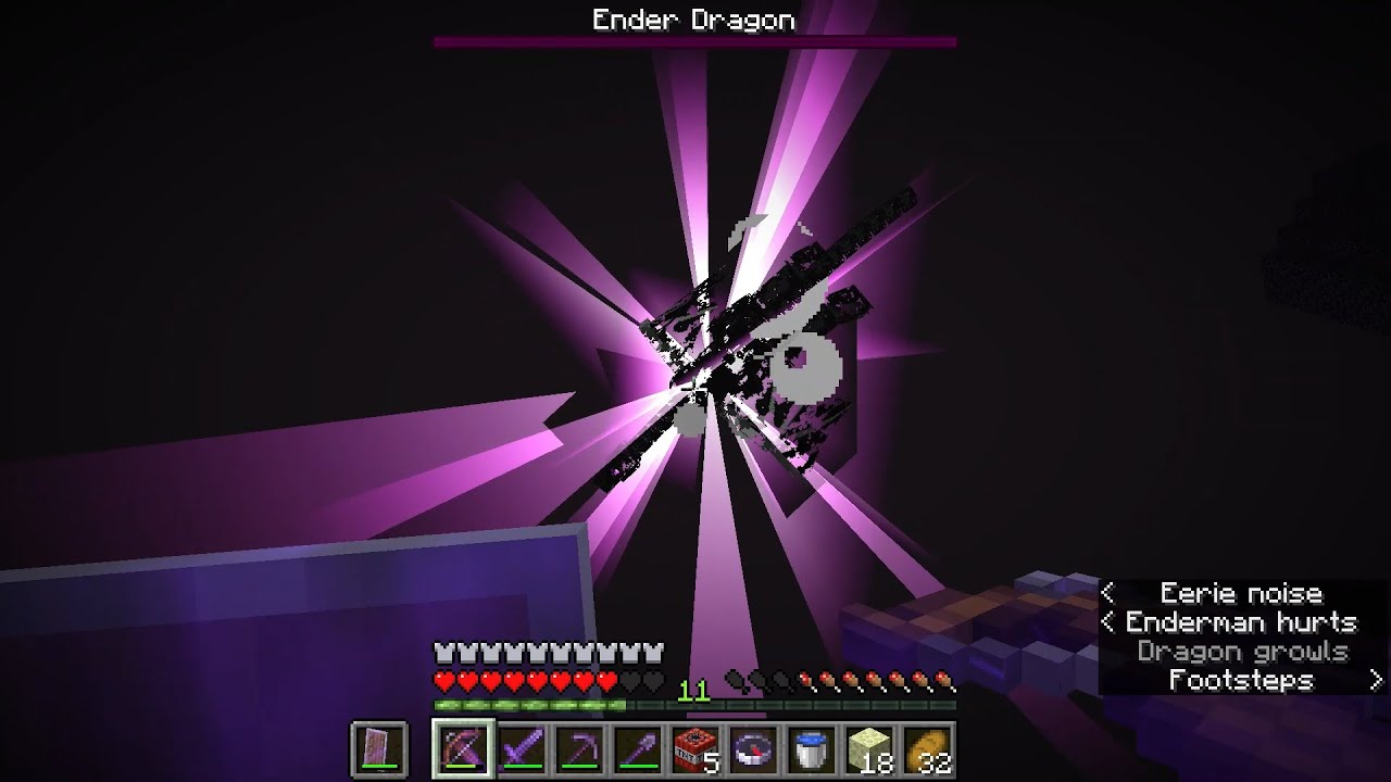 Killing The Ender Dragon In Hard Mode Keep Inv Youtube