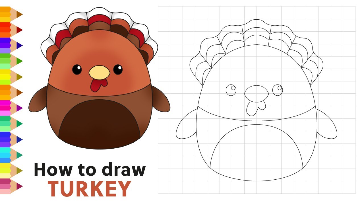How To Draw A Turkey How To Draw Squishmallows A Turkey Easy