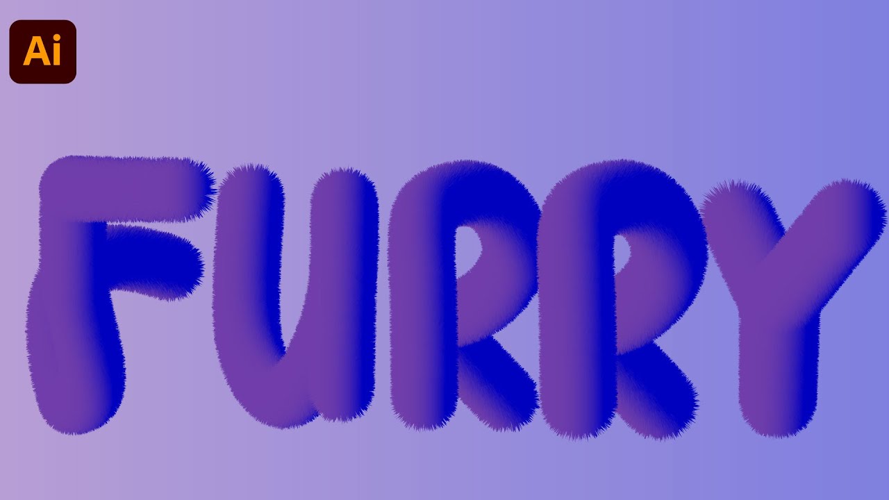 Create Realistic 3d Fur Text Effect In Adobe Illustrator Tutorial Youtube