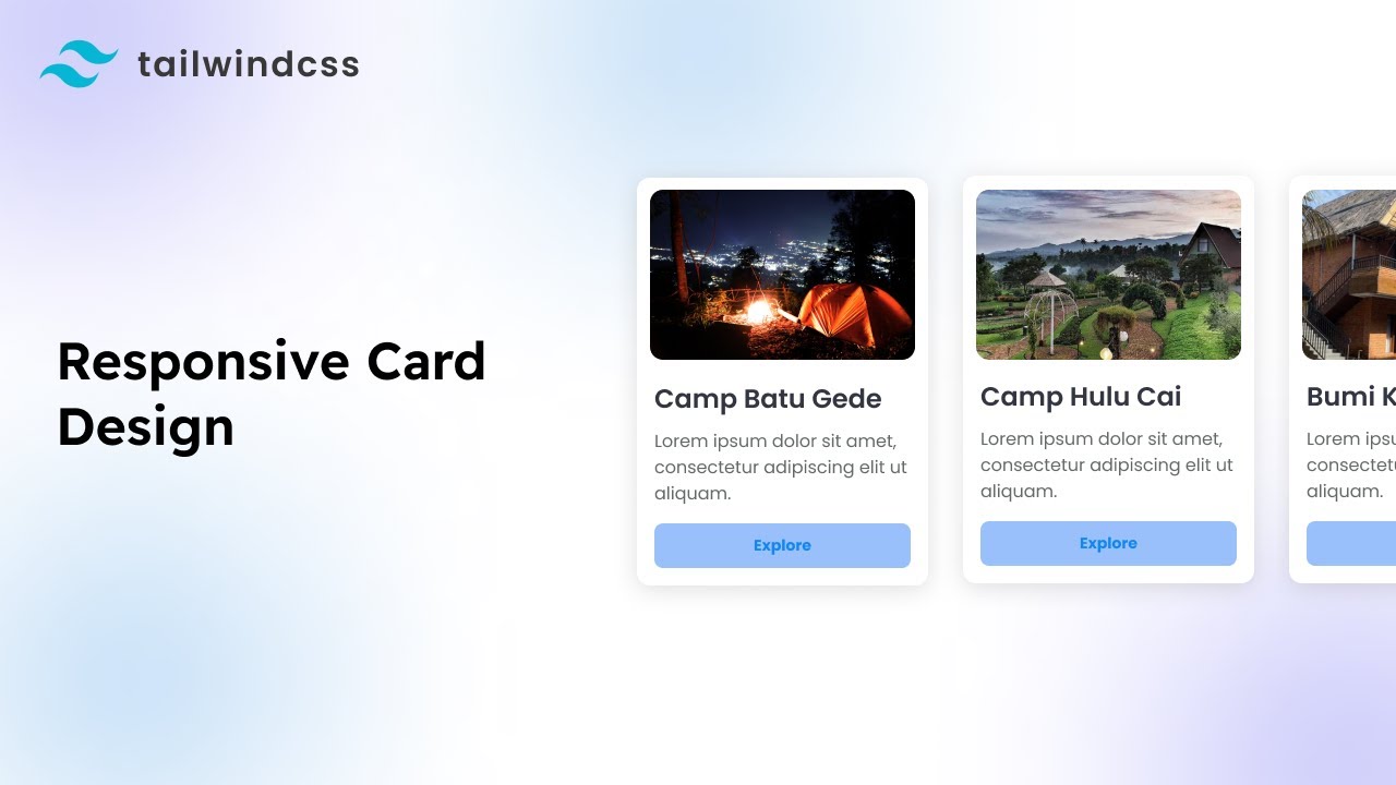 Responsive Simple Card Design Tailwind Css Youtube