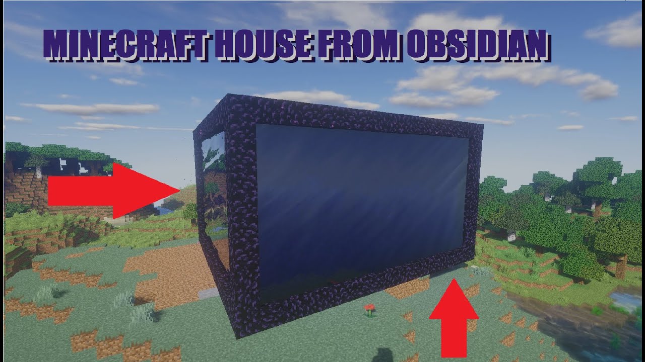 Awesome Modern Minecraft House From Obsidian Tutorial Minecraft Youtube
