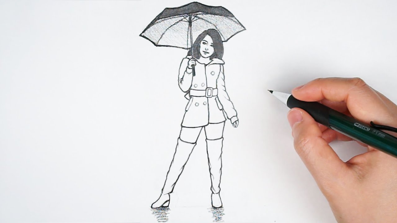 Holding Umbrella Drawing Reference At Stuart Witt Blog