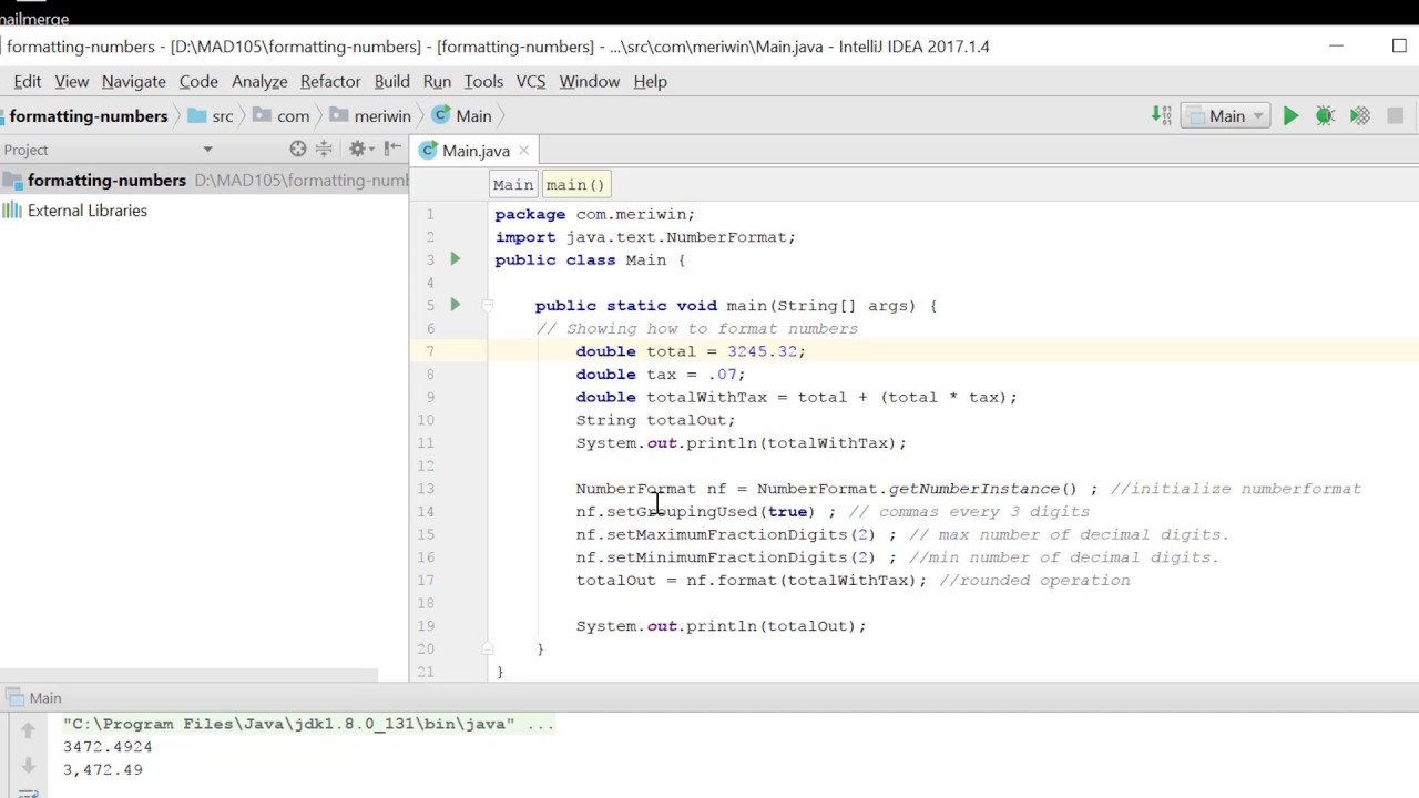 Java Formatting Numbers With Numberformat Youtube