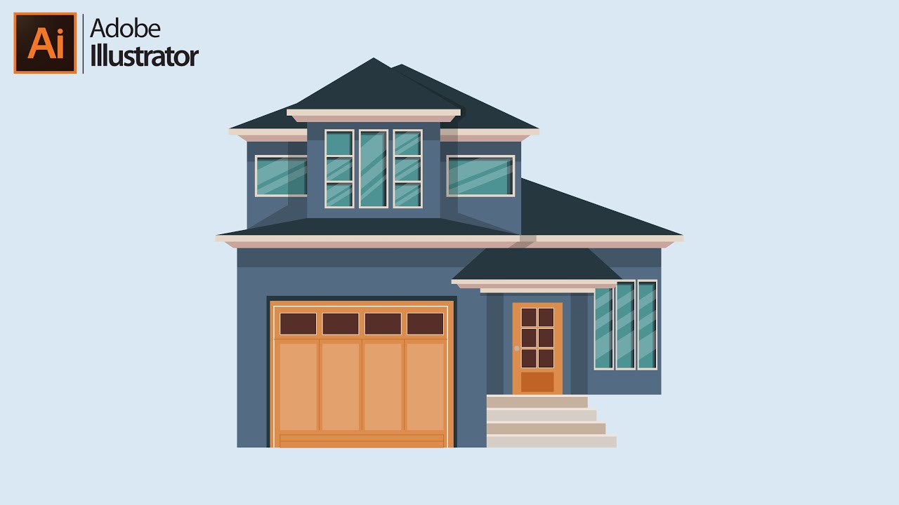 Adobe Illustrator Cc Tutorial Flat Design House Flat Design Youtube