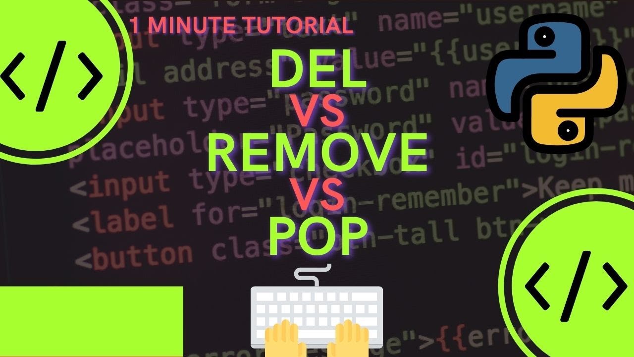 What Is Difference Between Del Remove And Pop On Python Lists Shorts
