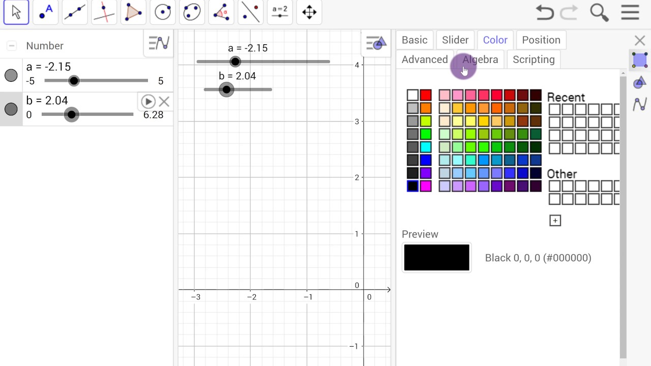 Ggb Basics Sliders Youtube