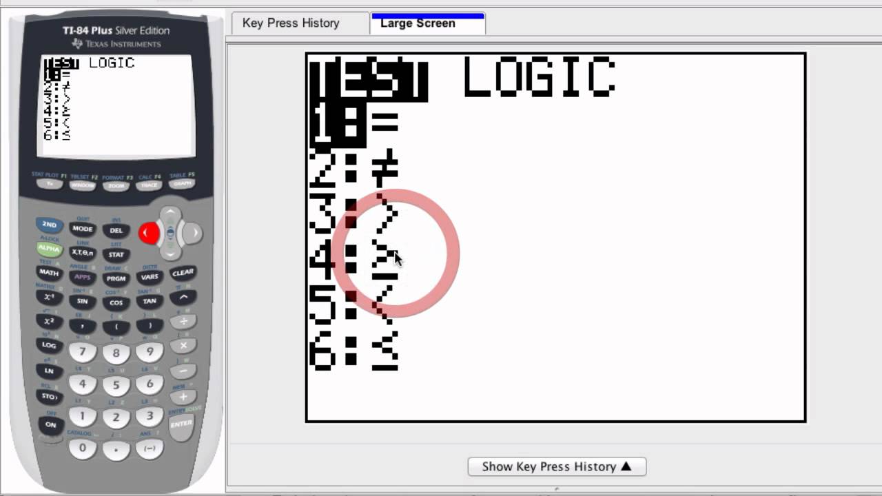 Graphing Calculator Equality Inequality Symbols Youtube
