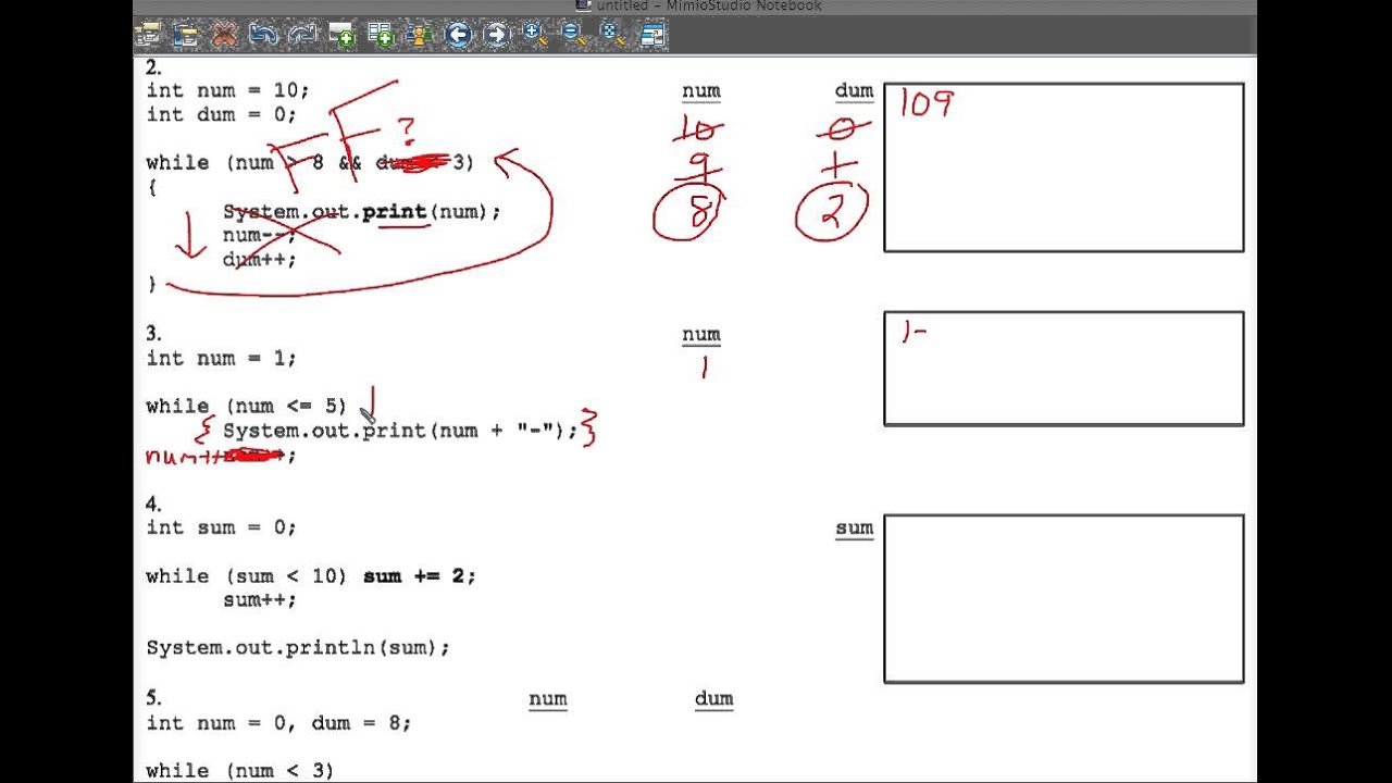 Java While Loop Worksheet 1 Youtube