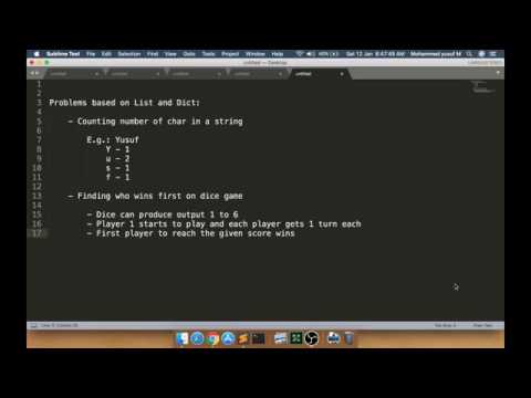 Problem Solving In Python Using List And Dict Yusy4code Youtube