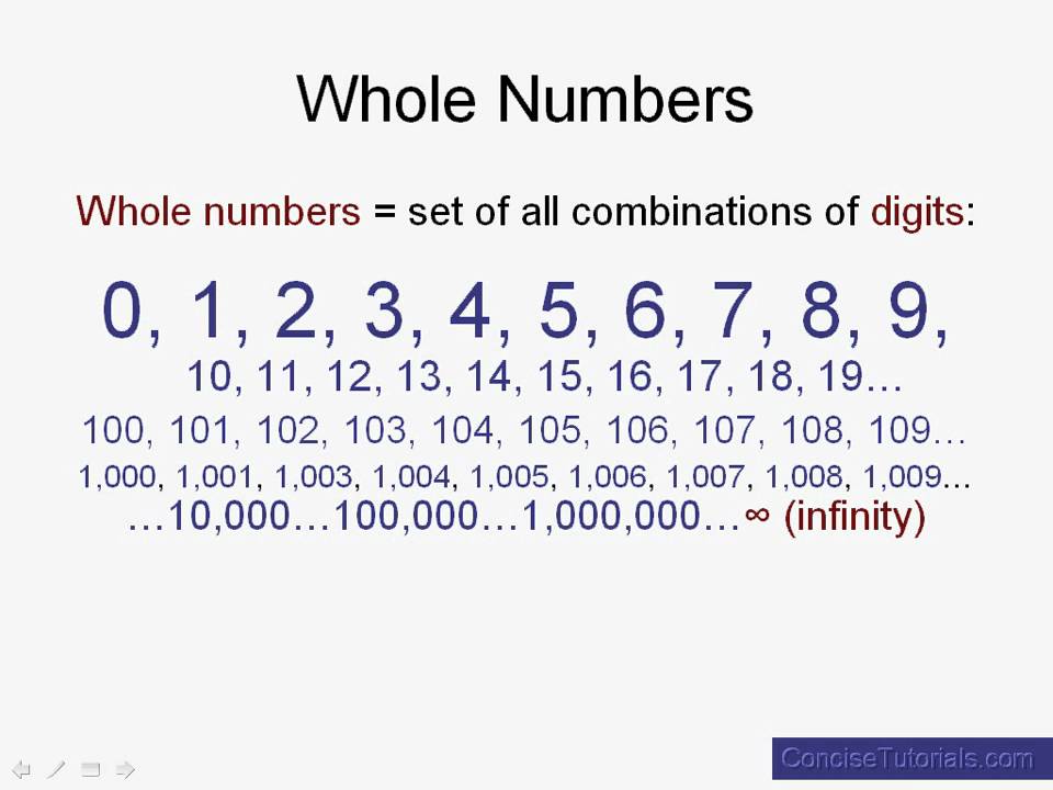 Whole Numbers Examples