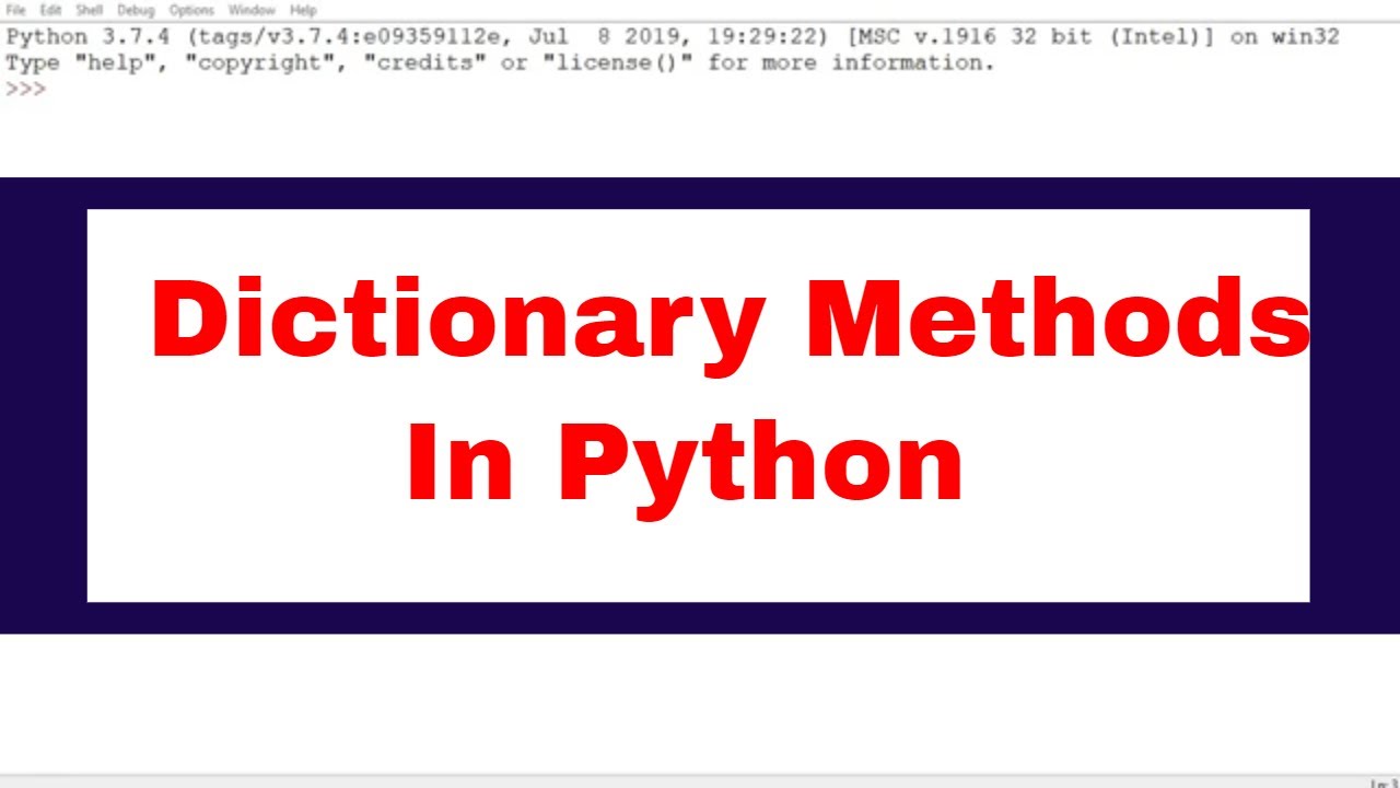 Python Tutorial Python Dictionary Methods Youtube