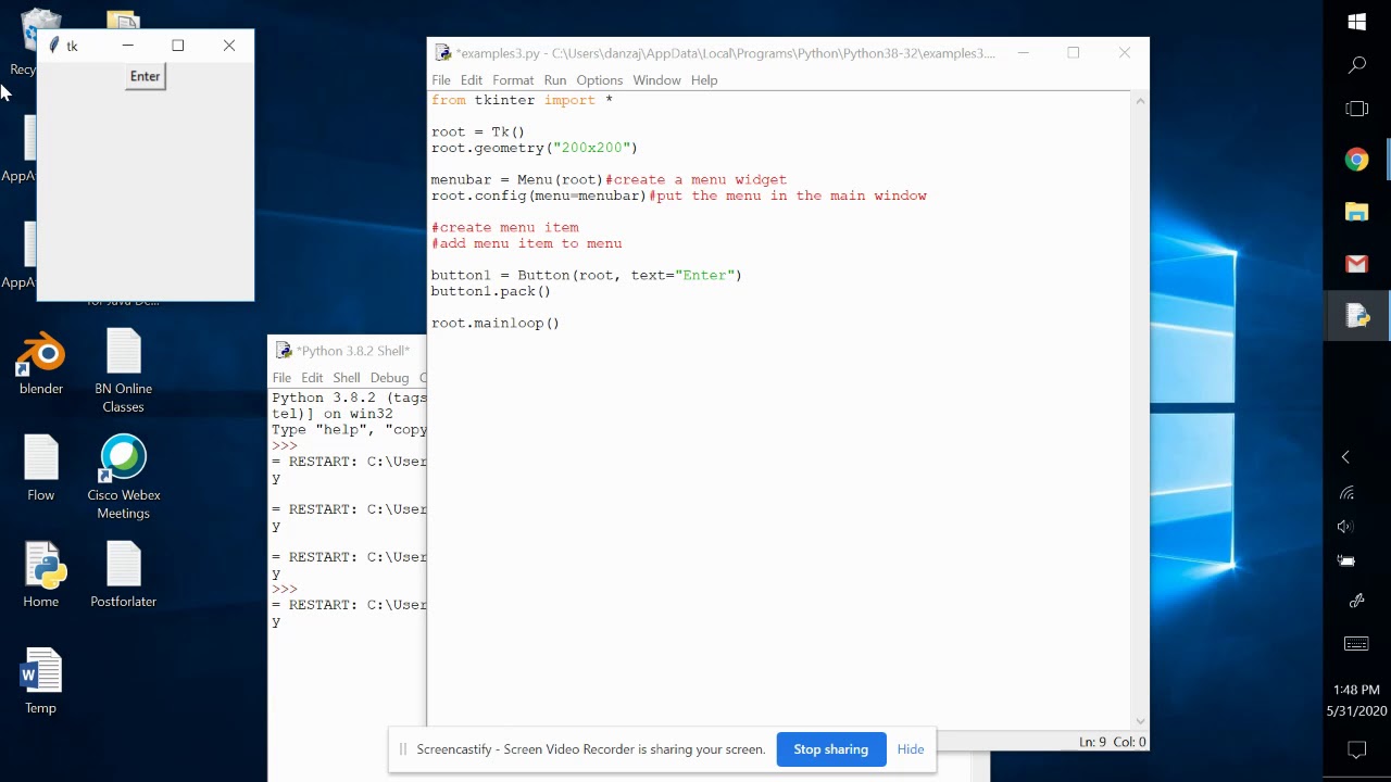 How To Create A Menu Item Python Gui Apps With Tkinter Youtube