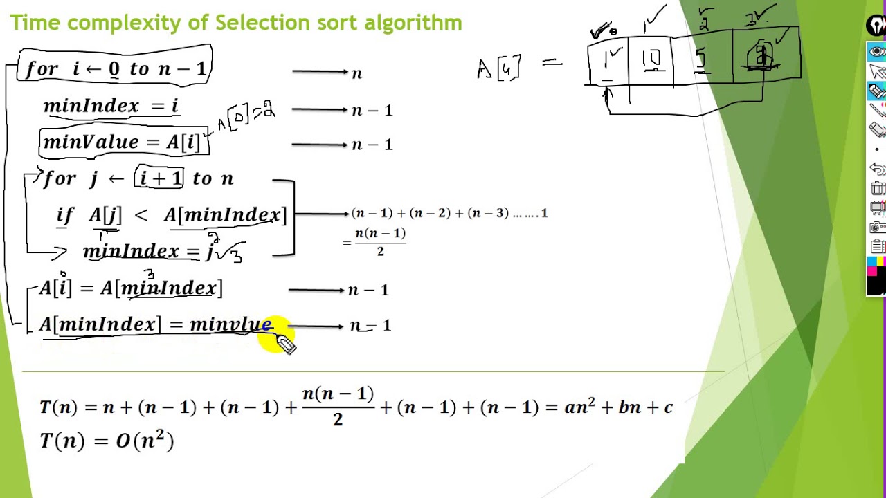 Analysis Of Algorithm Lec 7 Time Complexity Of Selection Sort Youtube