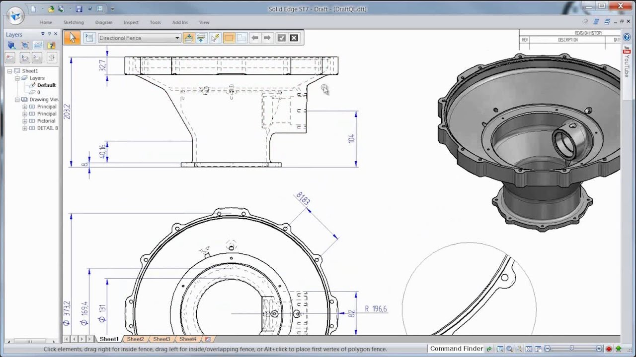 Solid Edge St7 Drafting Youtube