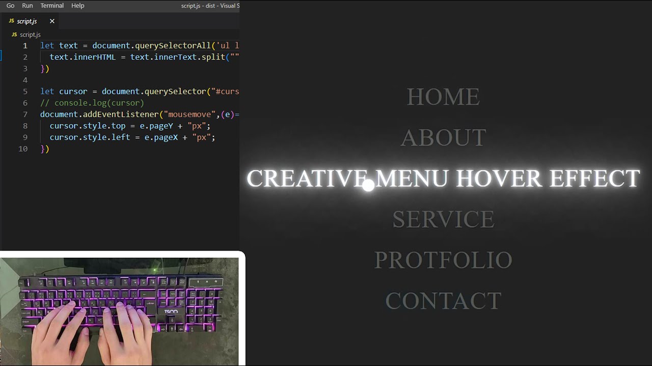 Asmr Programming Creative Menu Hover Effects Tutorial With Html Css