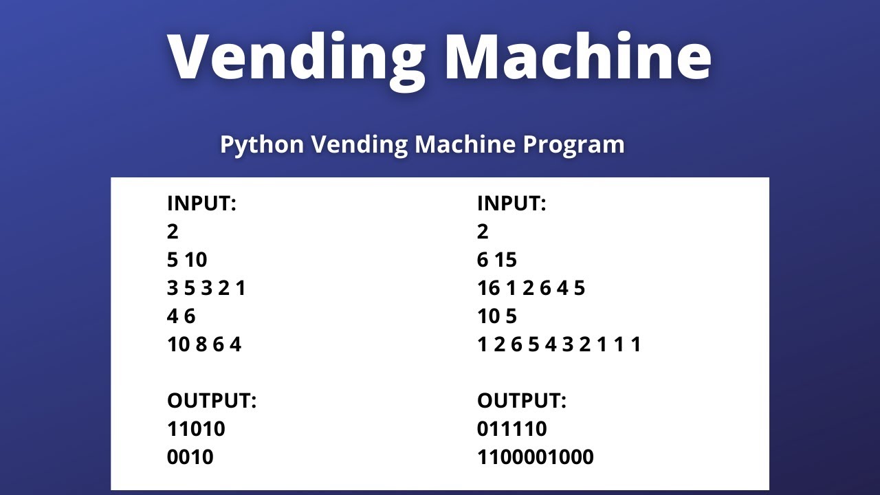 Coffee Vending Machine Program In Python At Haydee Johnson Blog