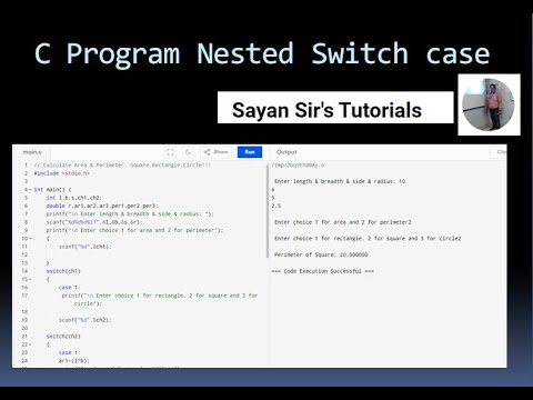 C Programming Nested Switch Case Youtube