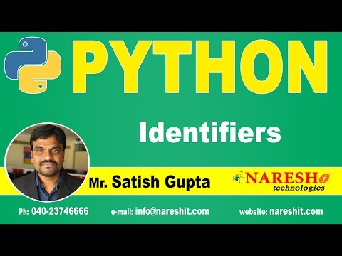 Python Identifiers Python Tutorials For Beginners Mr Satish Gupta