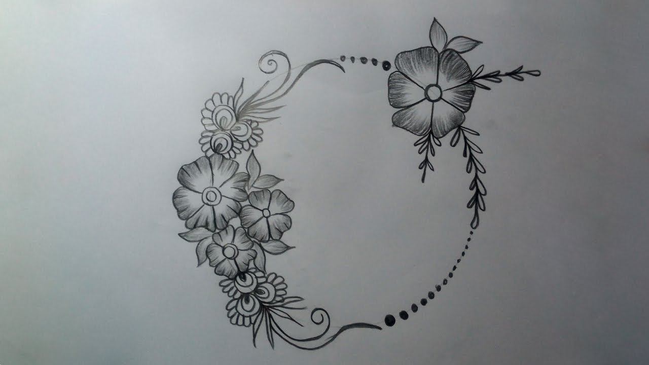 Simple Flower Designs Pencil Drawing Best Flower Site