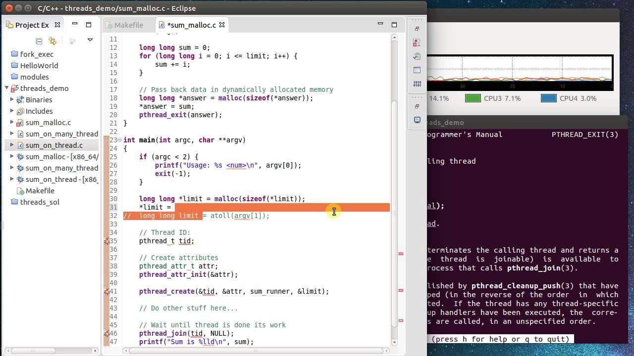 Pthreads 3 Dynamic Memory Youtube