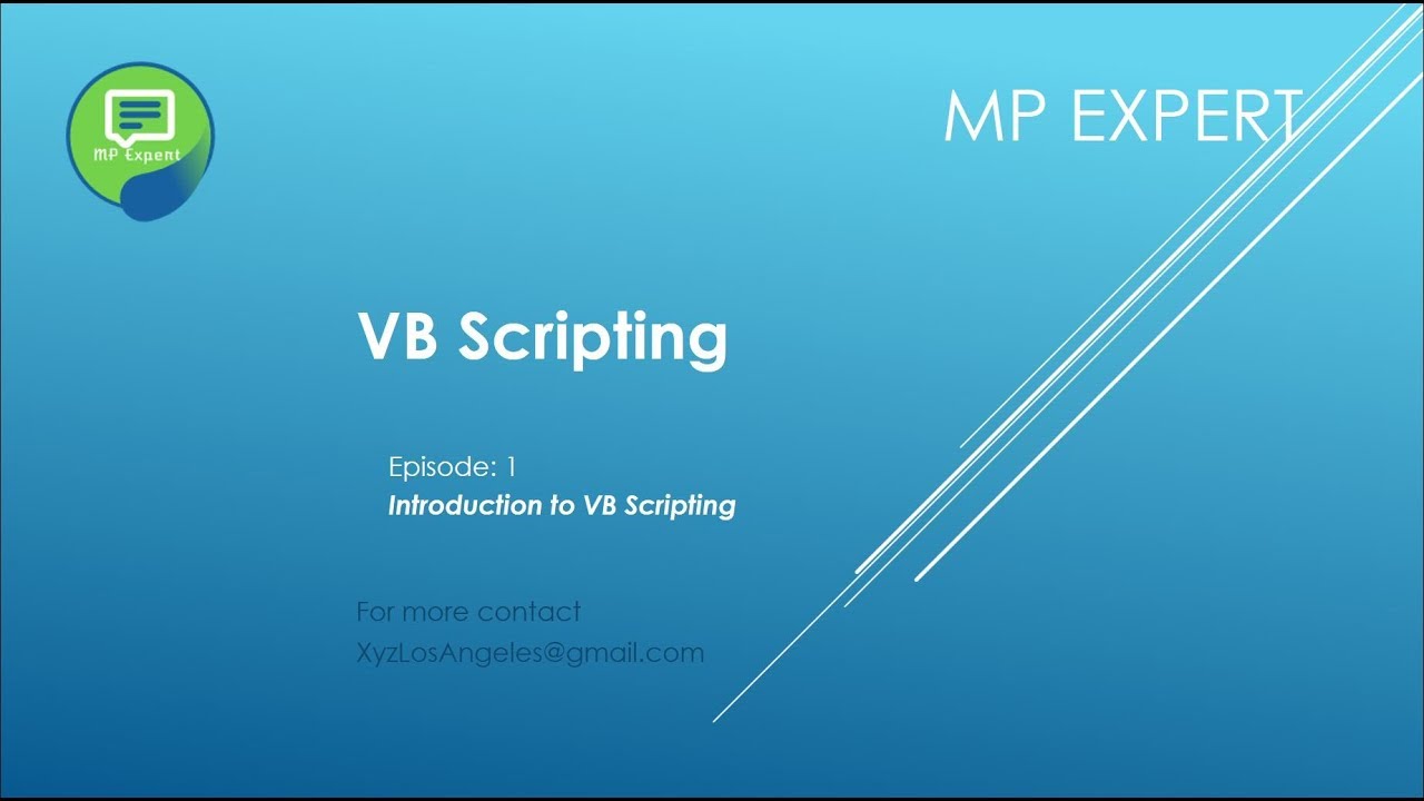 Vb Script Episode 1 Introduction To Vb Scripting Youtube