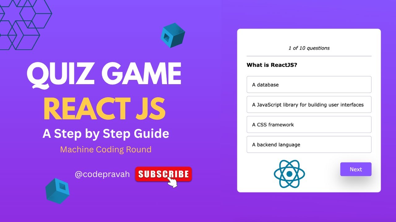 Quiz App In React Js Machine Coding Round Interview College Project