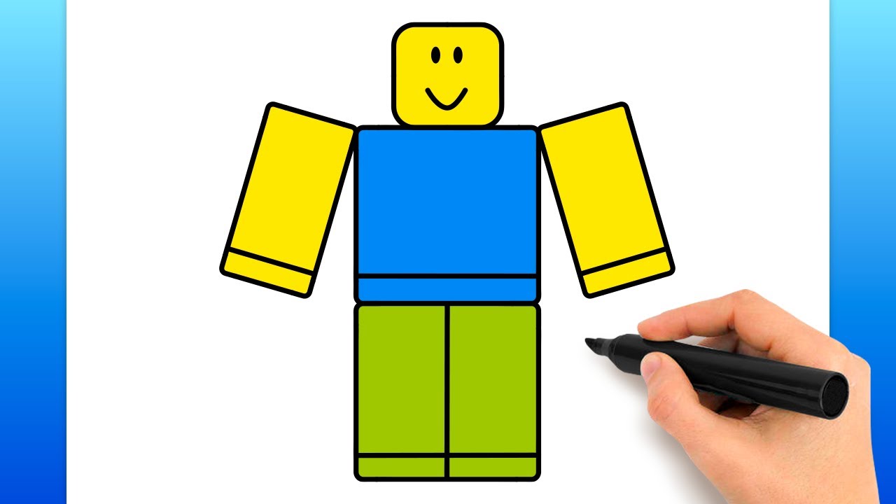 How To Draw Roblox Noob Easy Drawing Tutorial Youtube