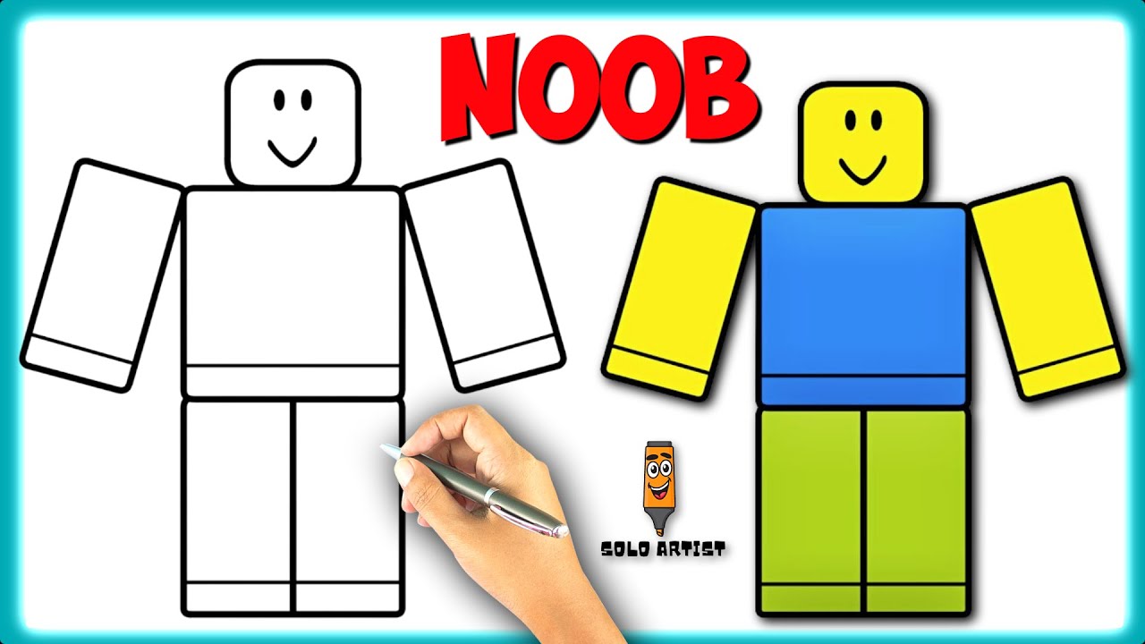 How To Draw A Roblox Noob Step By Step Roblox Drawing Simple Easy