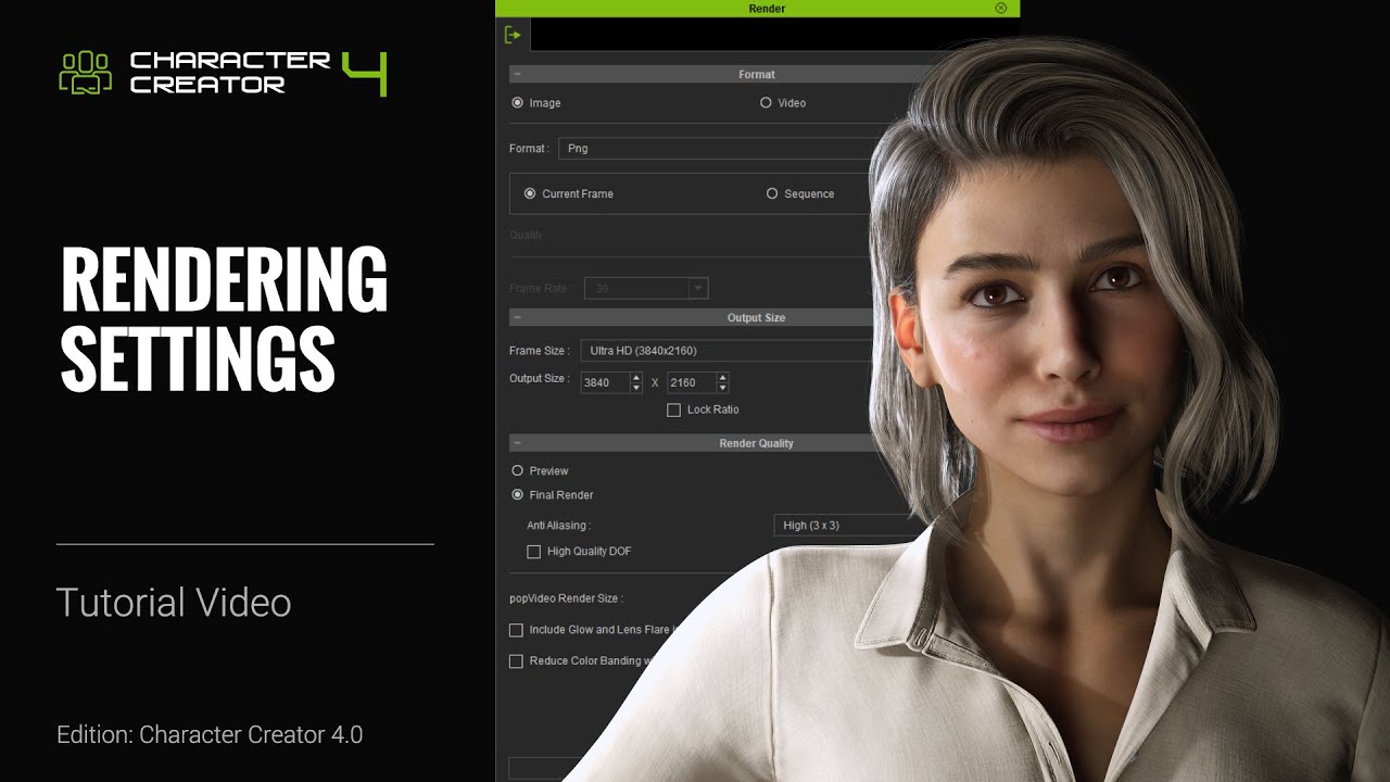 Character Creator 4 Tutorial Rendering Settings Youtube