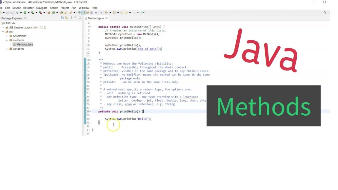 Java Methods Part 2 With Parameters And A Return Type Youtube