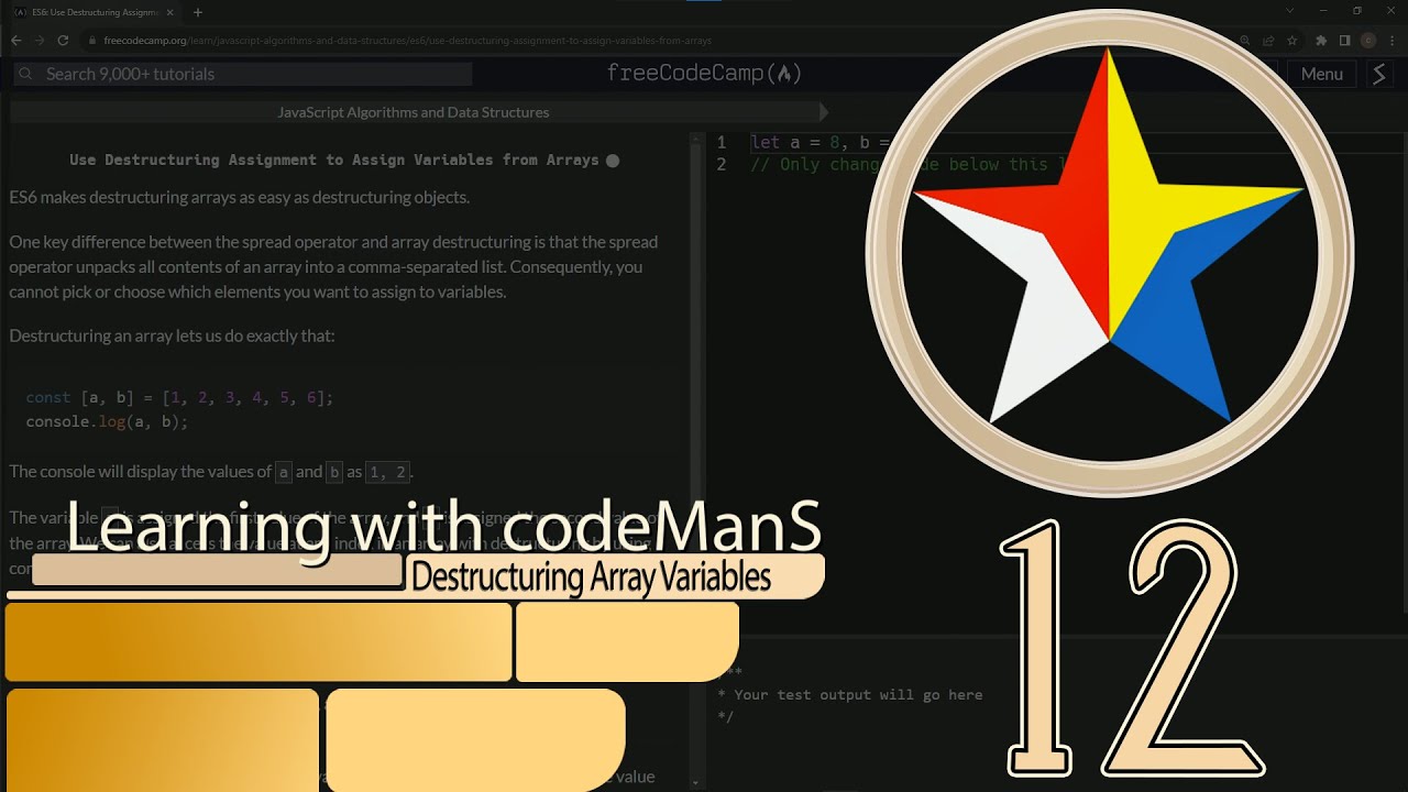 Javascript Es6 12 Use Destructuring Assignment To Assign Variables