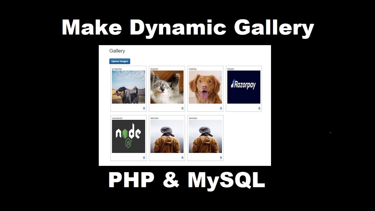 Make Gallery System With Php Mysql Php Projects Youtube